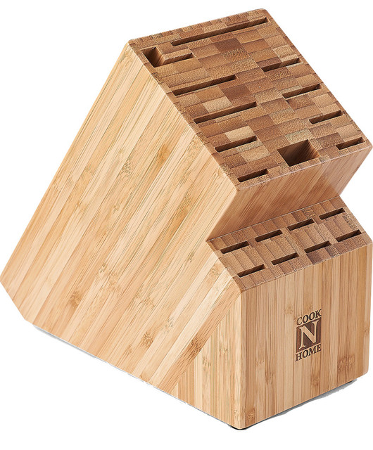 Cook N Home Bamboo Knife Storage Block - Contemporary - Knife Storage ...