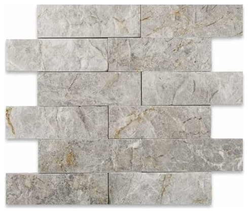 Atlantic Gray Marble 2"x6" Mosaic Split-Faced - Traditional - Mosaic ...