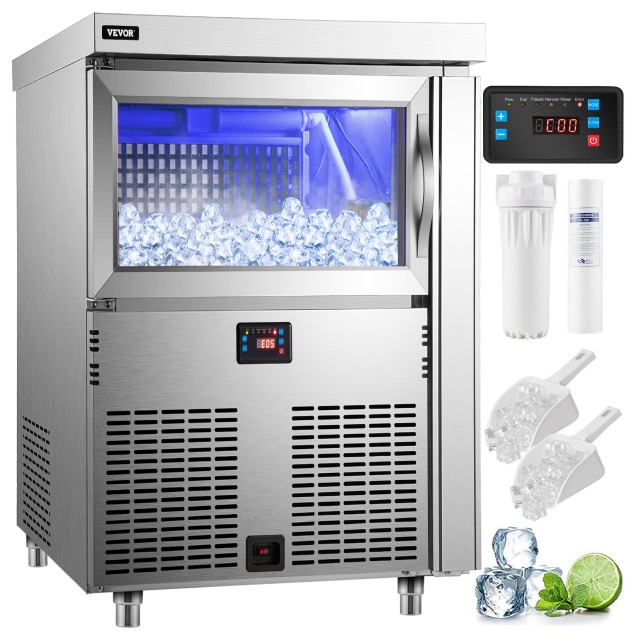 Ice Maker 200LB/24H Automatic Ice Machine 100LB Storage 108 PCs Plate ...