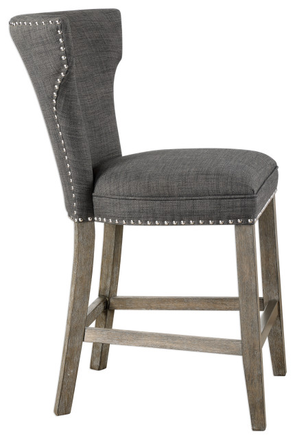 Uttermost Arnaud Charcoal Counter Stool - Transitional - Bar Stools And ...