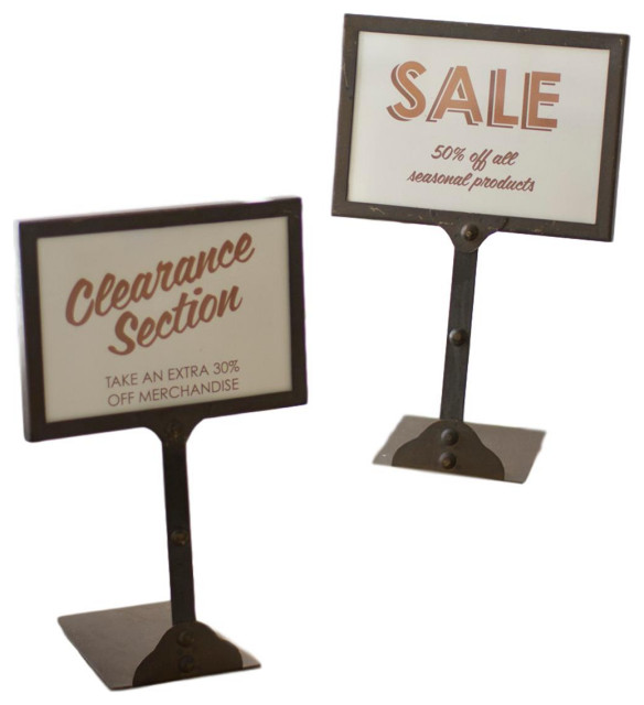 Metal Tabletop Price Display Sign Holder 2-Piece Set - Industrial ...