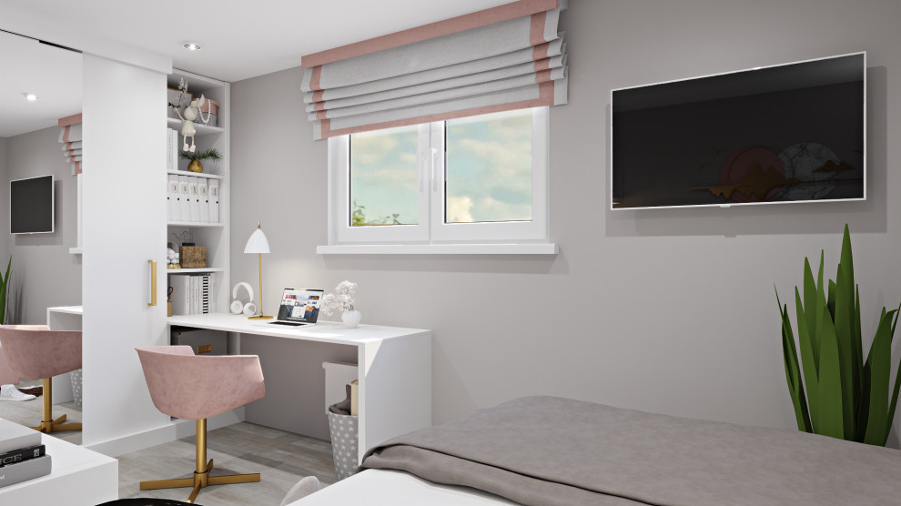 Design Project of the Living Room and Teenage Girl Room in a House ...