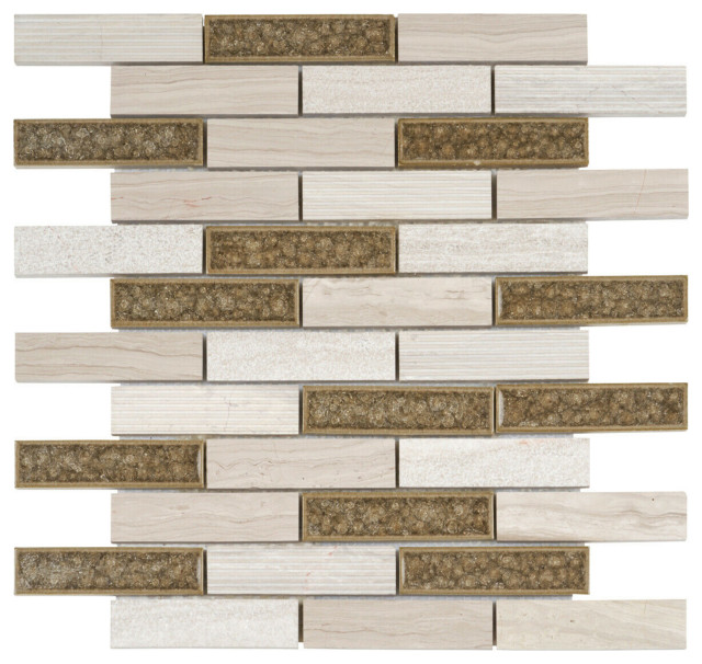 Modket Gray Crackle Mosaic Tile White Oak Marble Mosaic Tile Backsplash ...
