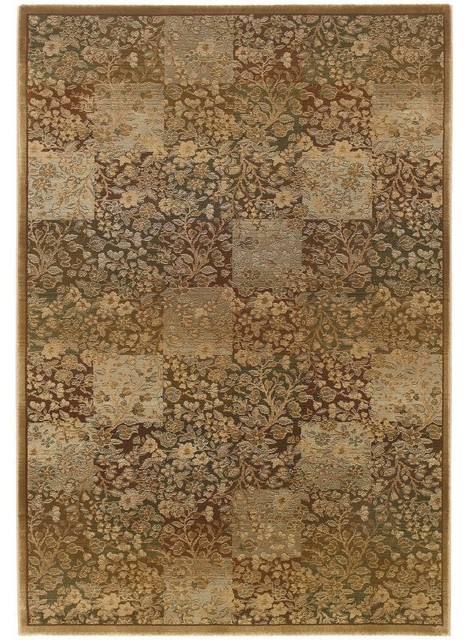 Generations Green Gold Floral Transitional Rug - Contemporary - Area ...