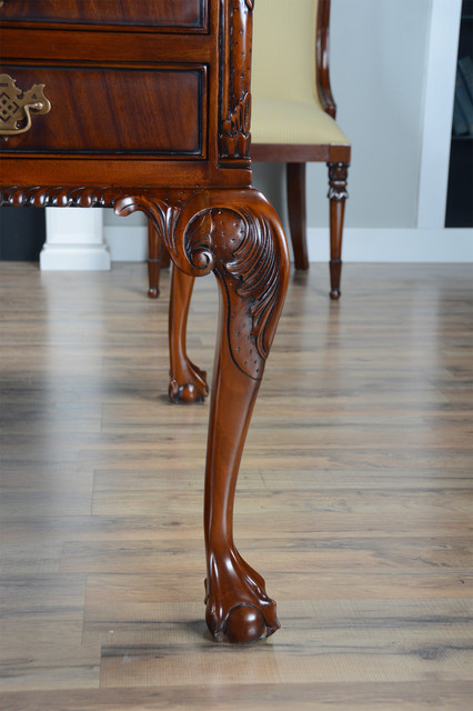 Leather Top Partner Desk, Ball and Claw Partner Desk - Victorian ...