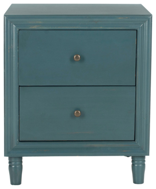 Rashid Accent Stand With Storage Drawers Dark Teal - Traditional ...
