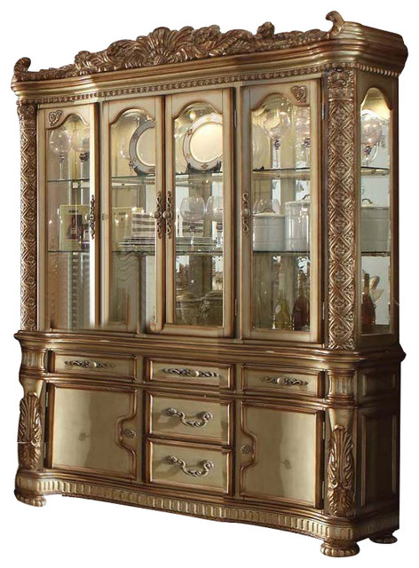 ACME Vendome Buffet and Hutch, Gold Patina, 63005 - Victorian - China ...