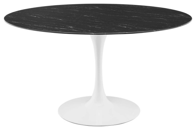 Modway Lippa 54" Artificial Marble Dining Table - Midcentury - Dining ...