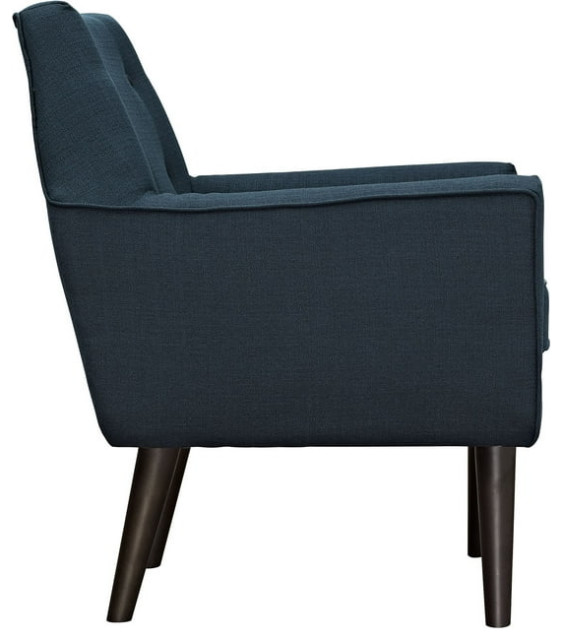 Retro Accent Chair with Angled Legs, Cushioned Seat and Buttoned Back ...