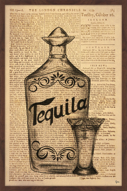 "Vintage Tequila" Framed Painting Print, 16"x24" - Contemporary ...