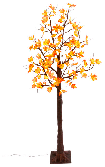 6' Lighted Maple Leaf Tree Micro LED Lights - Artificial Plants And ...