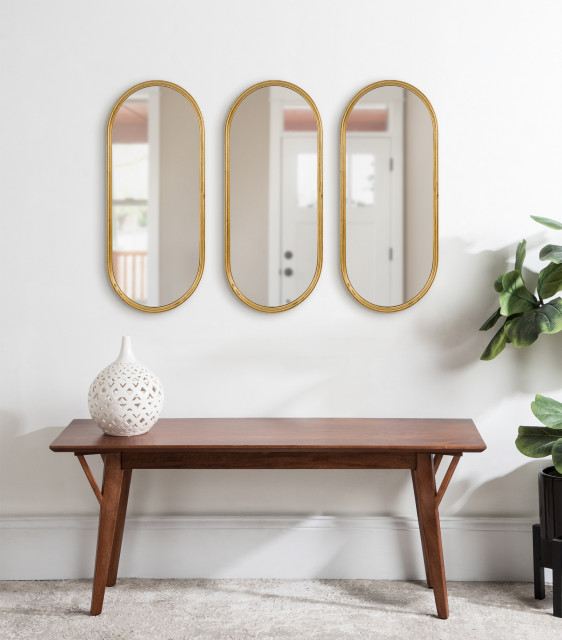 Caskill Capsule Framed Wall Mirror Set, 3 Piece - Contemporary ...