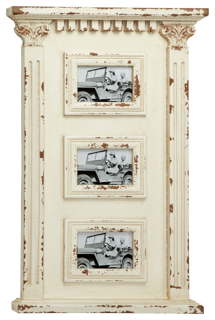 Vintage White Wood Wall Photo Frame 20491, 18" x 1" x 27" - French ...