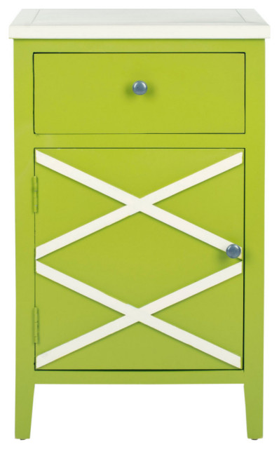 Lou 2 Drawers End Table, Lime Green - Contemporary - Side Tables And ...