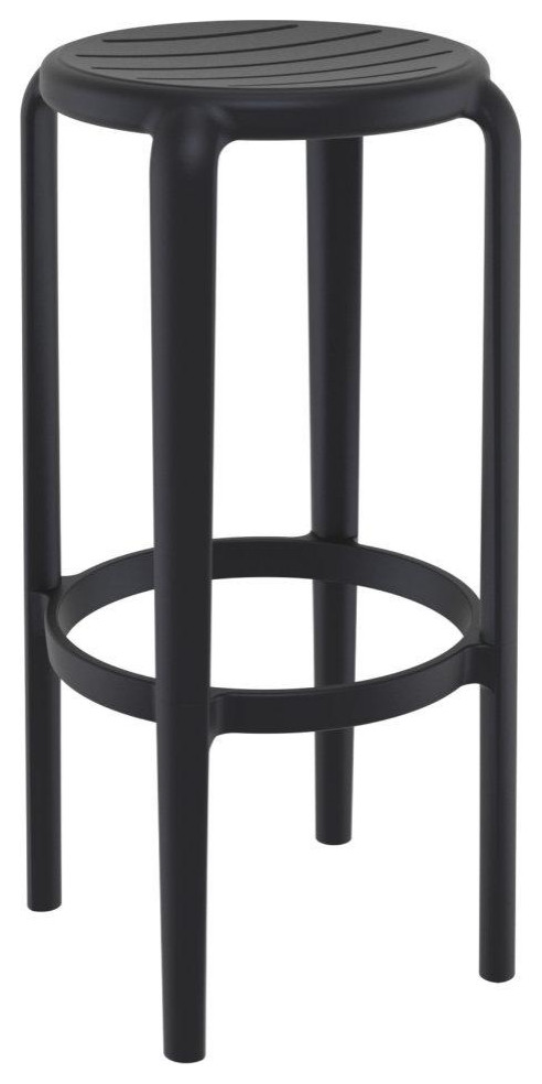 Tom Resin Bar Stool Black - Contemporary - Bar Stools And Counter ...