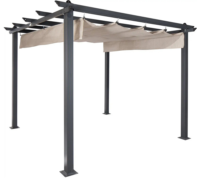 Outdoor Pergola, Sturdy Metal Frame With Weather Resistant Smoke Canopy ...