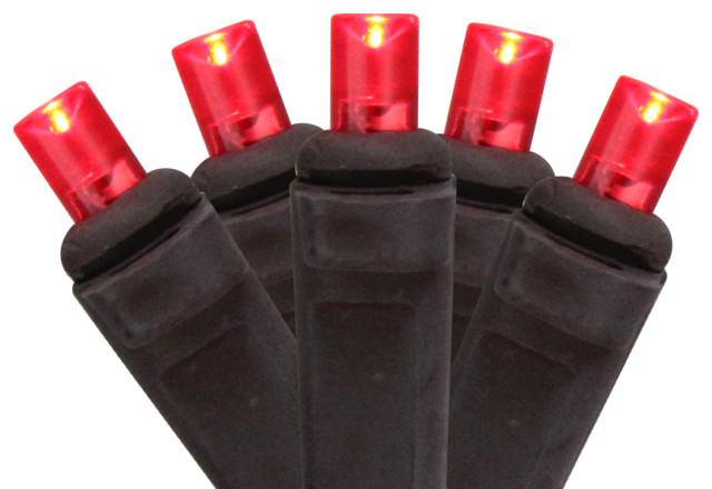 2'x8' Red LED Net Style Tree Trunk Wrap Christmas Lights, Brown Wire ...