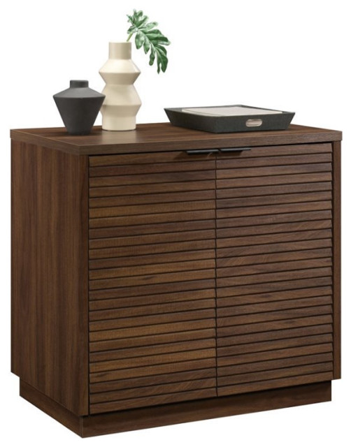 Sauder Englewood Engineered Wood Utility Stand in Spiced Mahogany ...