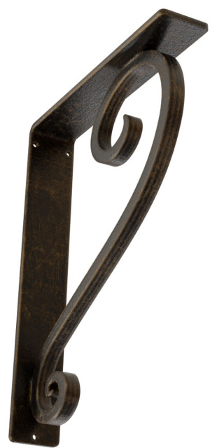 Edwards Wrought Iron Bracket, 2"Wx10"Dx12"H - Mediterranean - Brackets ...