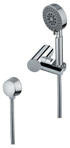 Hand Shower, Shower Holder, and Water Connection, Chrome - Contemporary ...
