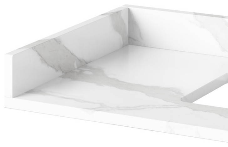 Jeffrey Alexander Calacatta Vienna Quartz Sidesplash - Transitional ...