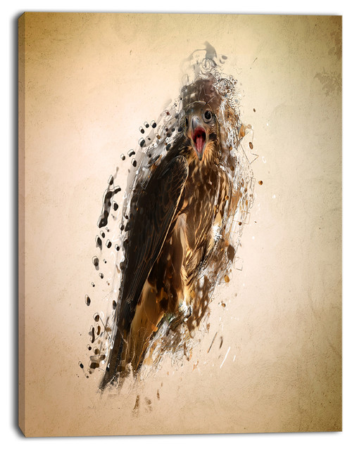 Abstract Falcon in Flight, Animal Canvas Wall Art, 12"x20 ...