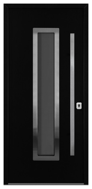 Inox S1 Black Modern Exterior Entry Steel Door by Nova - Contemporary ...