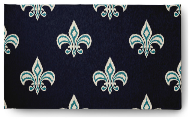 Fleur de Lis Design Chenille Area Rug, 3'x5' - Mediterranean - Area ...