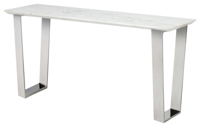 Catrine White Stone Console Table, HGNA325 - Contemporary - Console ...