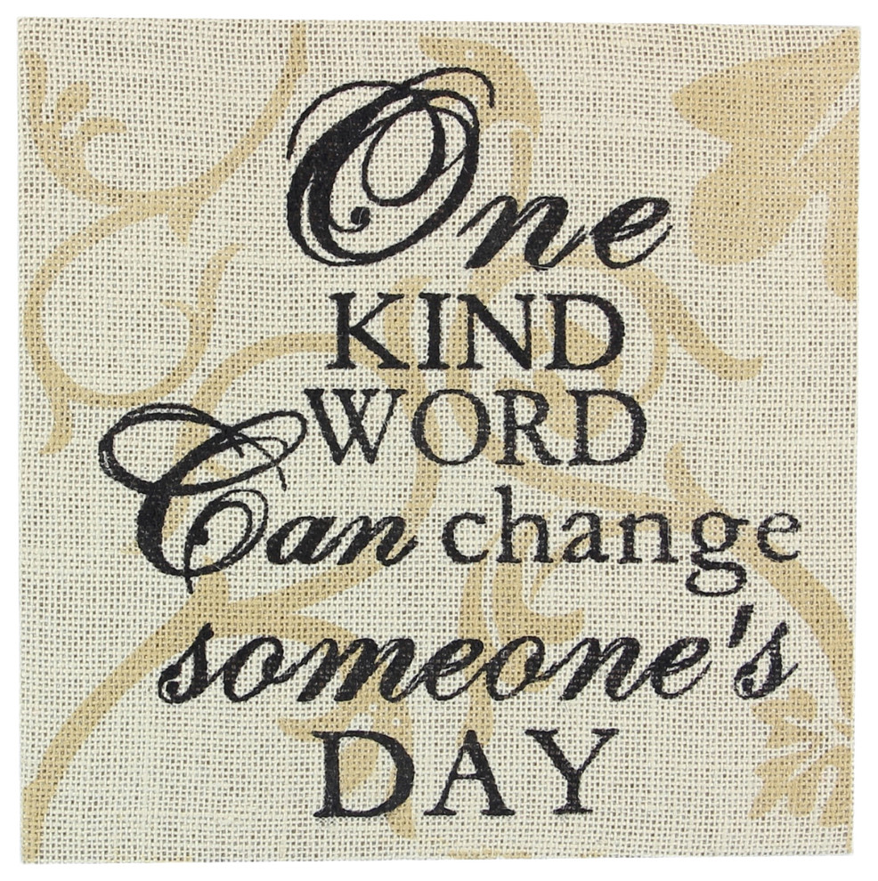 Words of Wisdom One Kind Word Can Change Someones Day Burlap Box 11 ...