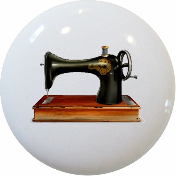 Antique Sewing Machine Ceramic Cabinet Drawer Knob - Contemporary ...