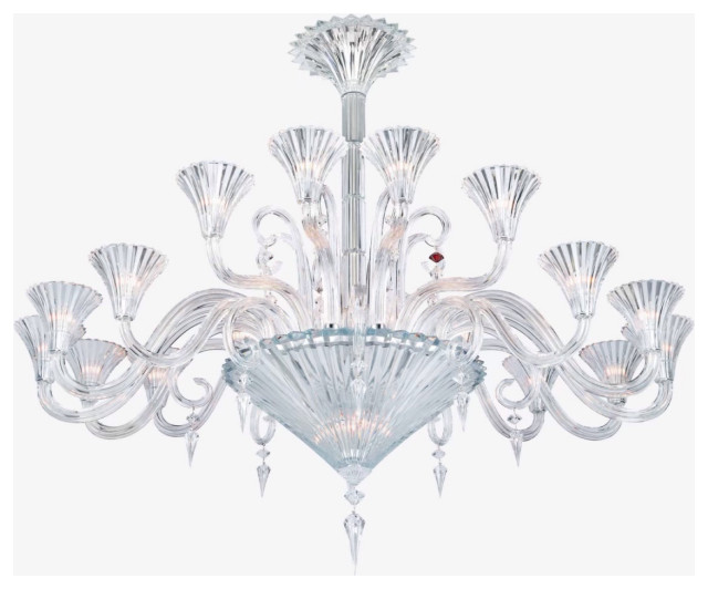 18 Light Baccarat Design Crystal Glass Chandelier Lighting Fixture ...