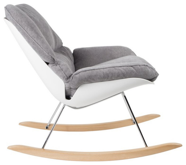 Gray Upholstered Rocking Chair, DF Rocky - Contemporary - Rocking ...