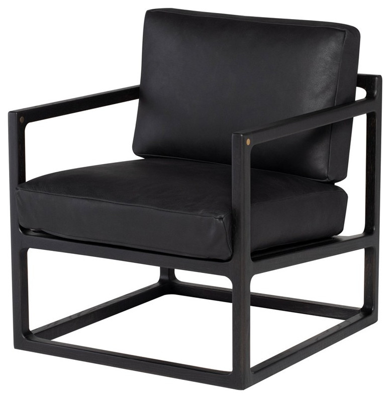 Hades Occasional Chair shell boucle raven leather - Modern - Living ...