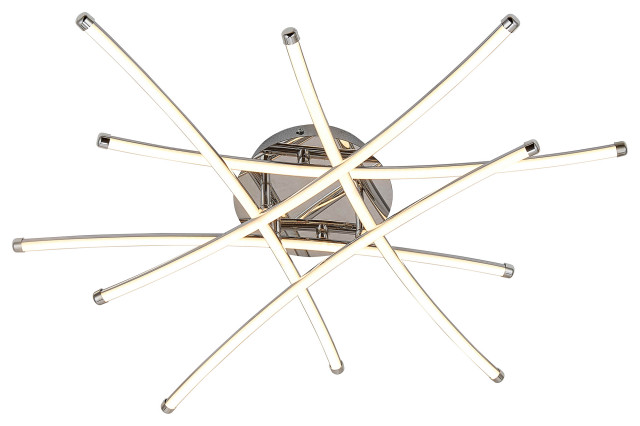 6-Light LED Array Curvilinear Lamp in Chrome Finish - Modern - Flush ...