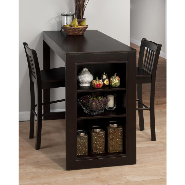 Tribeca Counter Height Dining Table with Shelving - Merlot ...