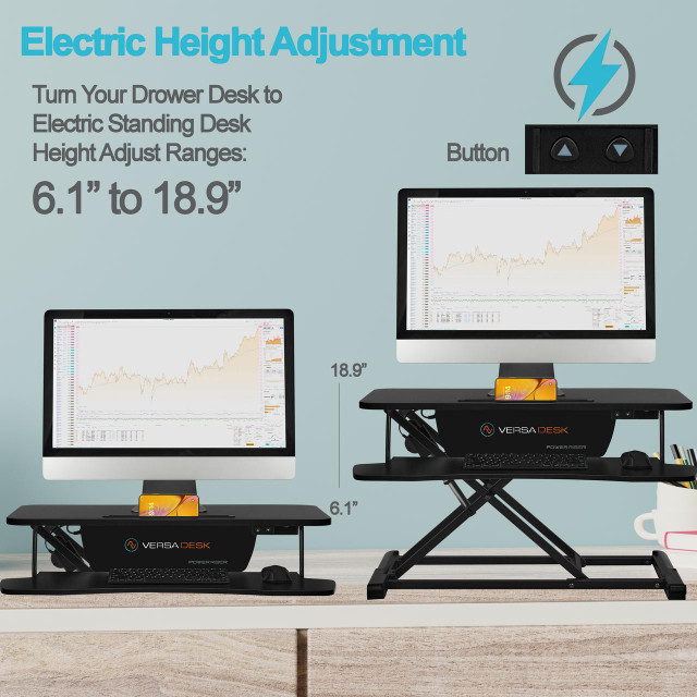 VersaDesk® PowerRiser® 32" Height Adjustable Standing Desk Converter ...