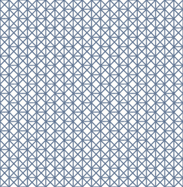 Lisbeth Blue Geometric Lattice Wallpaper, Sample - Contemporary ...
