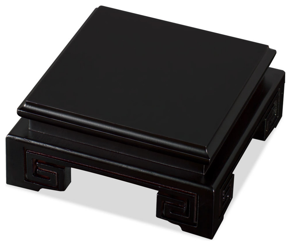 4.5 in Square Wooden Asian Display Stand - Asian - Plant Stands And ...