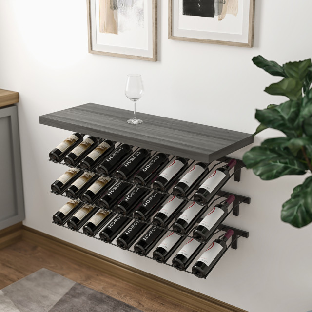 W Series Presentation Row (wall mounted metal wine rack), 9 Bottles (3 ...