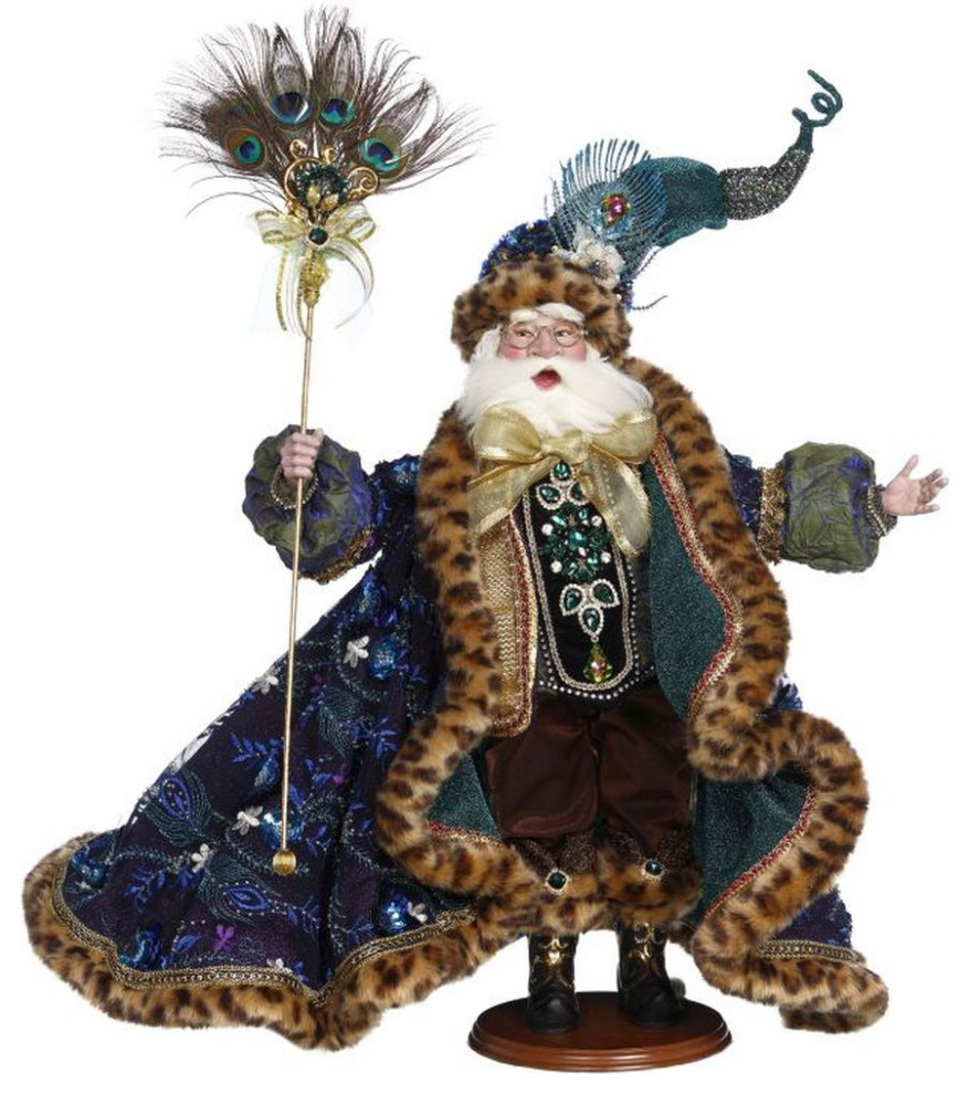 Mark Roberts 2020 Collection Peacock Jewel Santa 24", Figurine ...