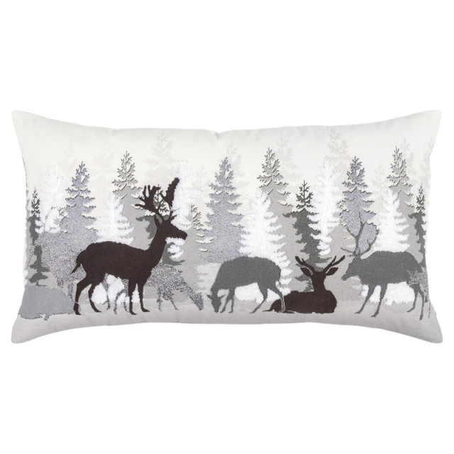 Rizzy Home Woodland Landscape 14" x 26" Down Pillow with Cotton Duck ...