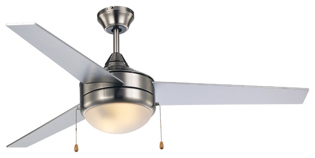 52" Indoor Brushed Nickel and Silver Modern Ceiling Fan - Transitional ...