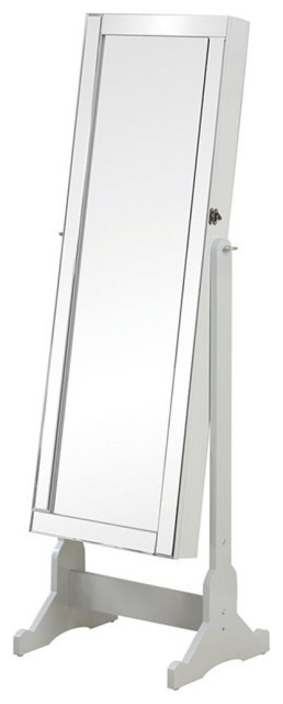 Coaster Contemporary Wood Cheval Storage Jewelry Armoire Mirror in Gray ...