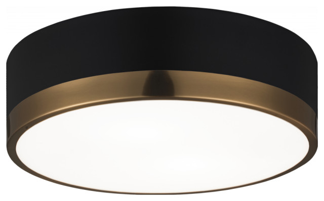 Trydor Flush Mount, 2-Light, Black, 12"W (M14302BKAG 305XM11 ...