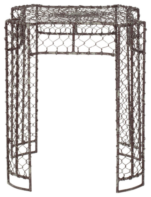 Daniel Woven Wire Accent Table Brown - Industrial - Side Tables And End ...