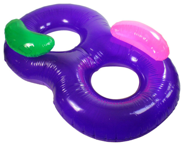 76" Inflatable Purple Side By Side Swimming Pool Lounger Raft - Modern ...