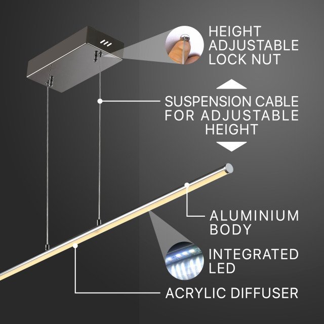 Conley 39.5" Dimmable Adjustable Integrated Led Linear Pendant ...