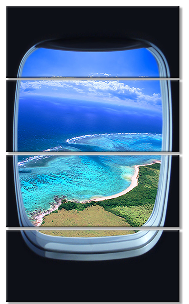 "Ocean View from Window" Seascape Photo Canvas Art Print - Beach Style ...