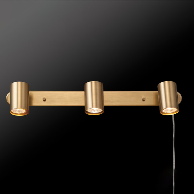 Dale 3-Light Matte Brass Plug-In Track Lighting - Transitional - Track ...